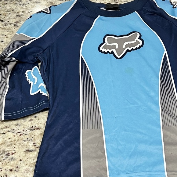Fox | Shirts & Tops | Fox Racing Blue And Gray Jersey | Poshmark